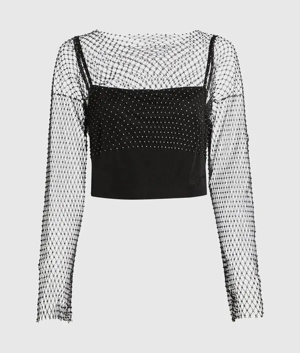 Karl Lagerfeld Chainmail Mesh Top