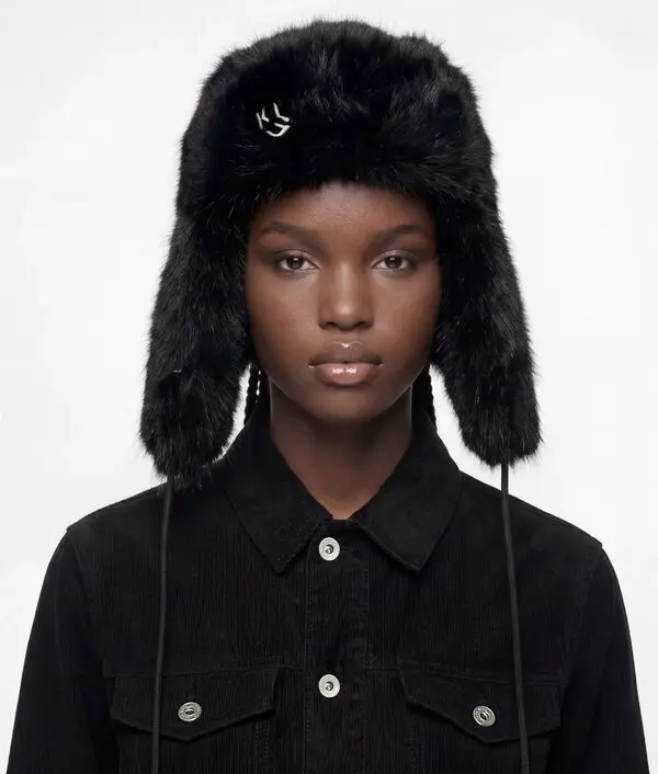 Karl Lagerfeld Monogram Faux-fur Trapper Hat