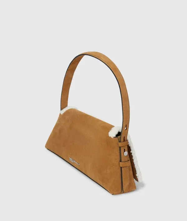 KL JEANS Geo Suede Flap Shoulder Bag