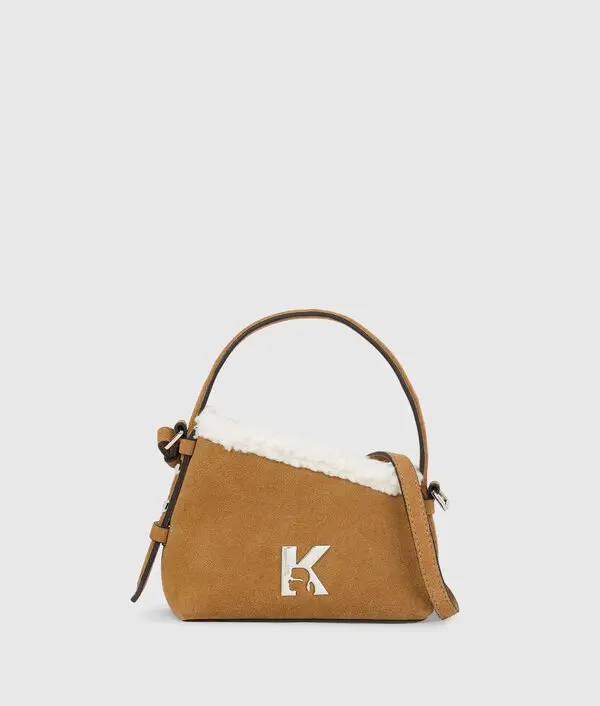 KL JEANS Geo Suede Mini Crossbody Bag - Brown