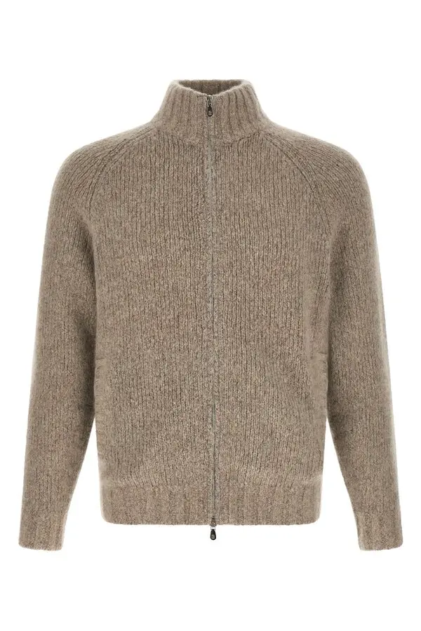 Brunello Cucinelli Cashmere And Silk Cardigan - Beige