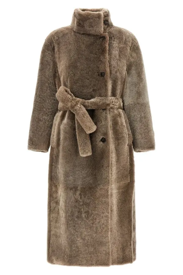 Brunello Cucinelli Shearling Coat - Brown