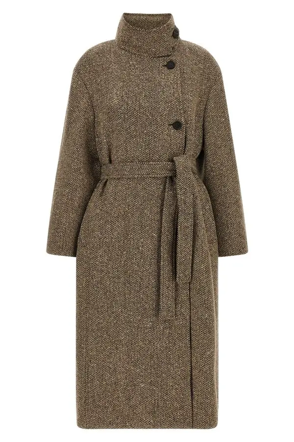 Brunello Cucinelli Sparkling Virgin Wool Coat - Brown