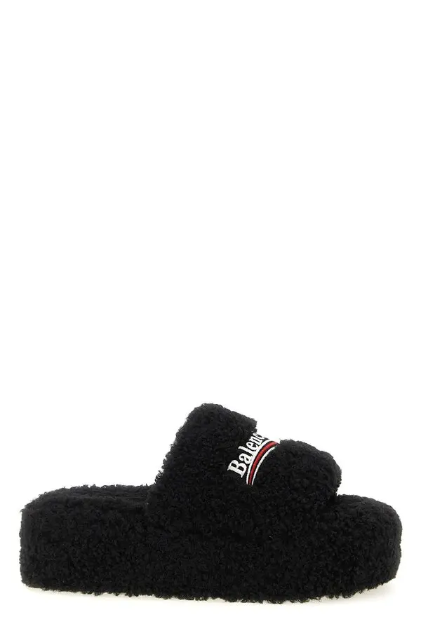 Balenciaga Furry Platform' Slides