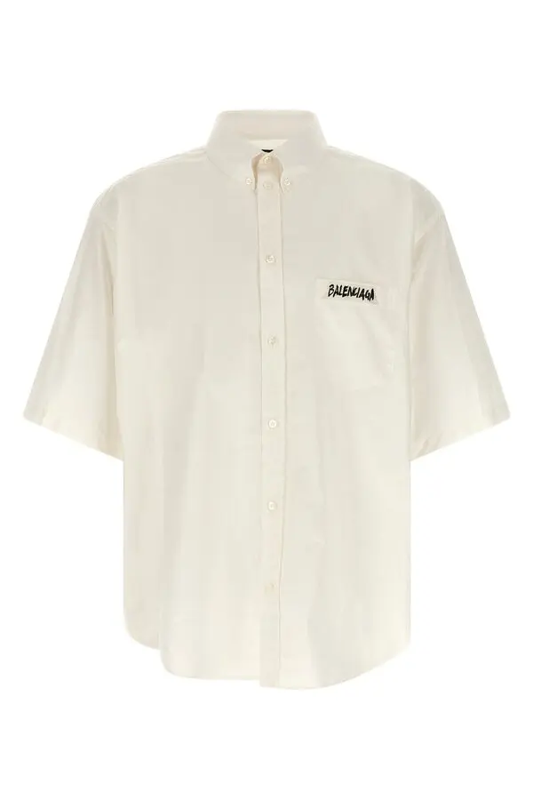 Balenciaga Masking Tape' Shirt - White