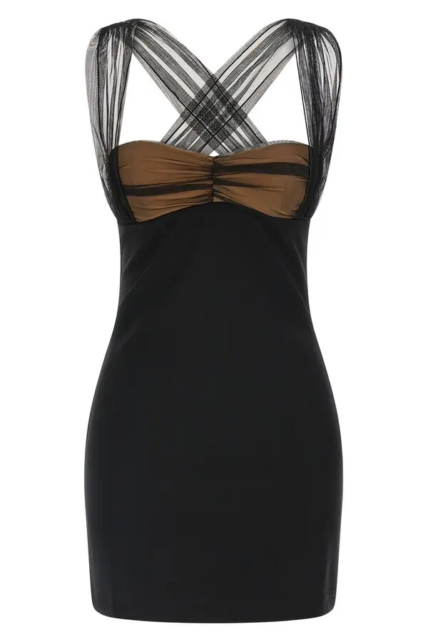 NENSI DOJAKA Draped Padded Cup Mini' Dress - Black