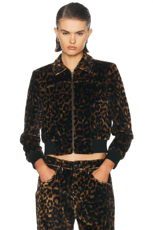 R13 Berlin Jacket - Brown Leopard