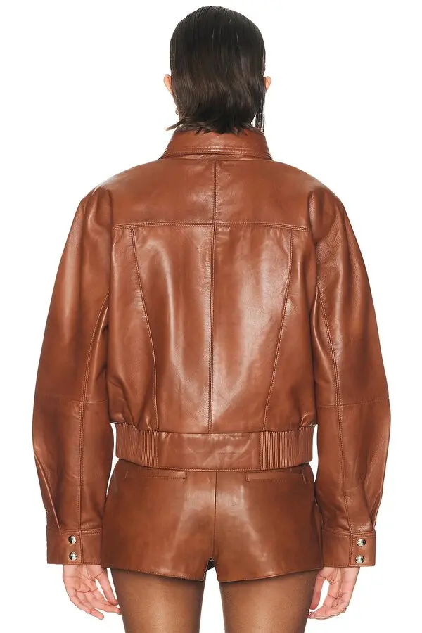Retrofete Lykke Leather Jacket - Cigar