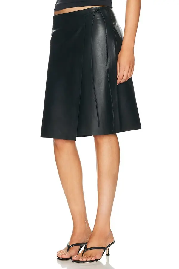 ST. AGNI Leather Everyday Wrap Skirt