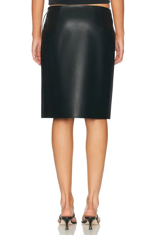 ST. AGNI Leather Everyday Wrap Skirt