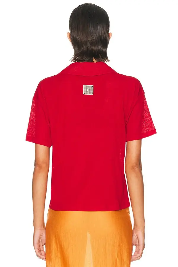 SIEDRES Leo Semi Sheer Polo Top