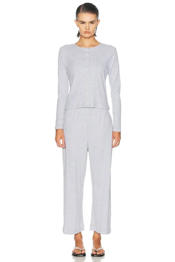 LESET Pointelle Classic Cardigan