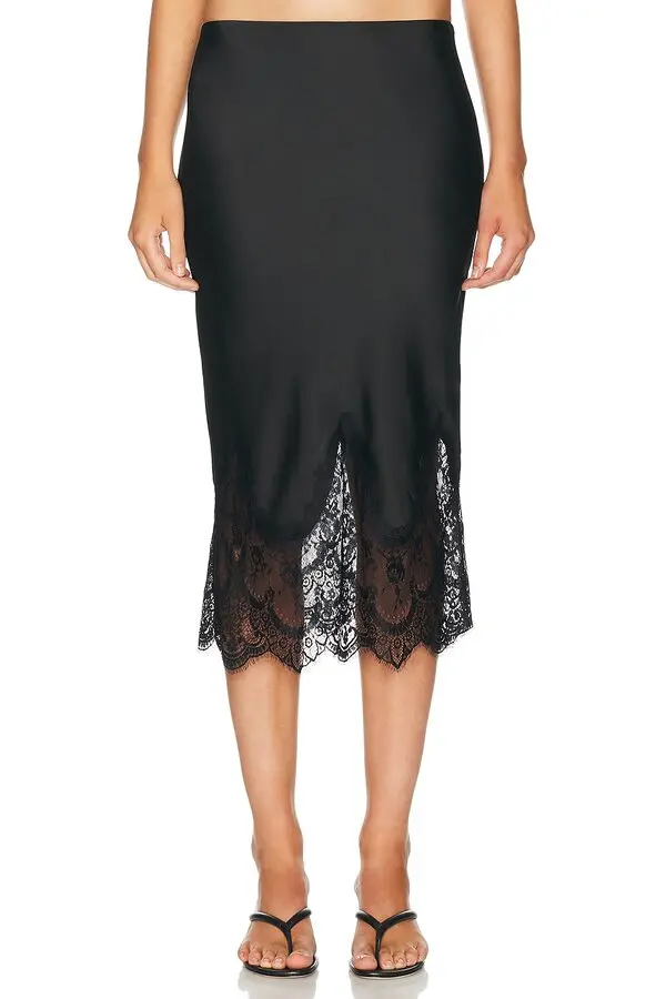 Norma Kamali Bias Half Slip Dress With Lace