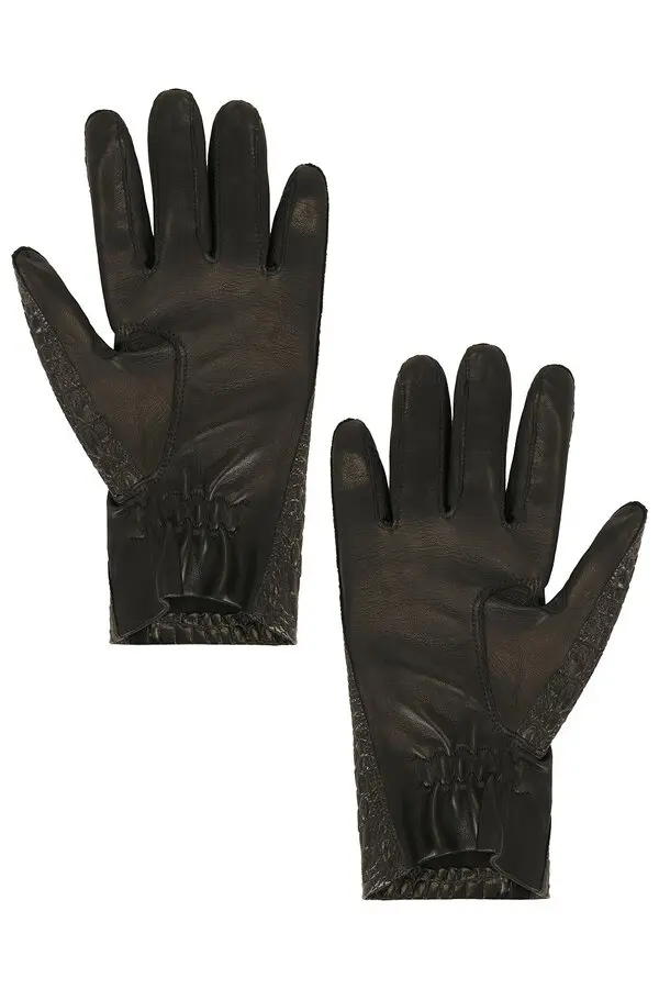 TOTEME Leather Croco-embossed Gloves