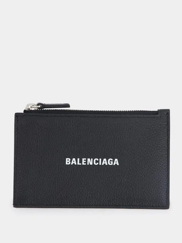 Balenciaga Leather Logo Card Holder - Black