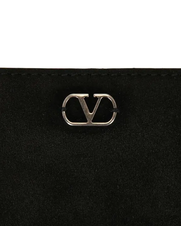 Valentino Garavani Small Suede Crossbody Bag With Studs And Fringe - Nero