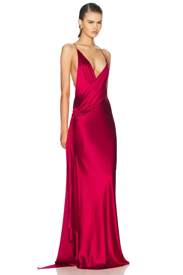 Alex Perry Bikini Wrap Asymmetric Gown