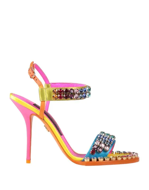 Dolce & Gabbana Sandals Azure Size Viscose, Silk