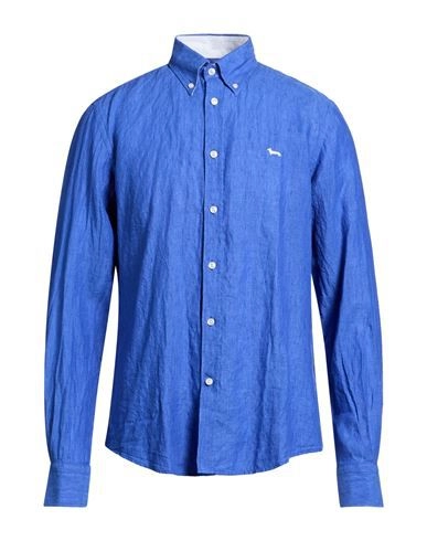 HARMONT & BLAINE Shirt Sky Size Linen - Blue