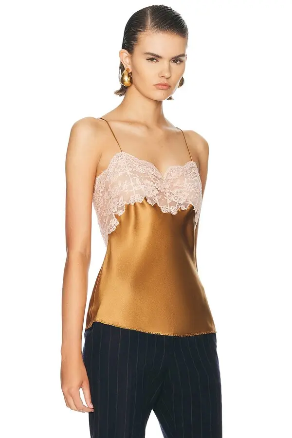 Saint Laurent Silk Lace Camisole Top