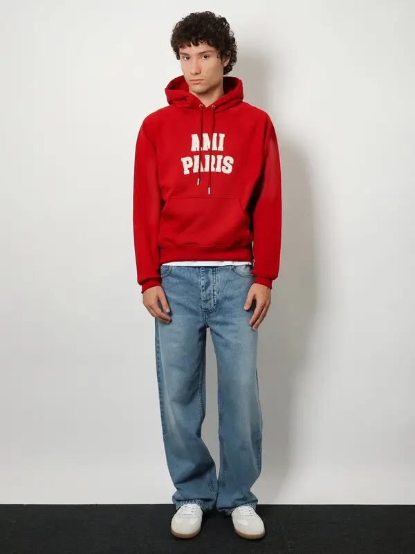 AMI Paris Wide Leg Denim Pants - Blue