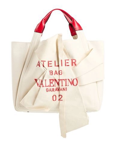 Valentino Garavani Handbag Leather, Textile Fibers - Ivory