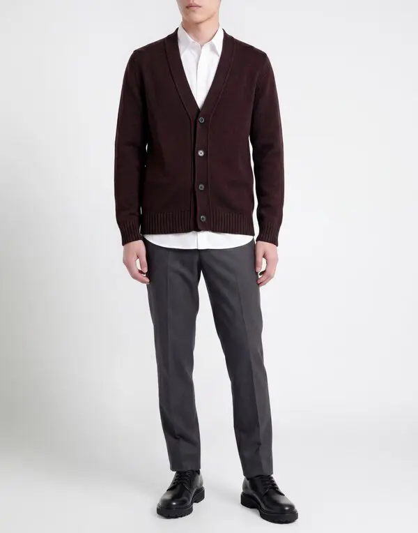 Alpha Studio Cardigan Midnight Size Merino Wool - Brown