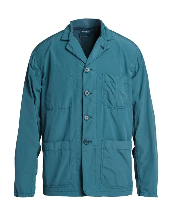 Aspesi Jacket Deep Teal Size Polyester, Polyamide