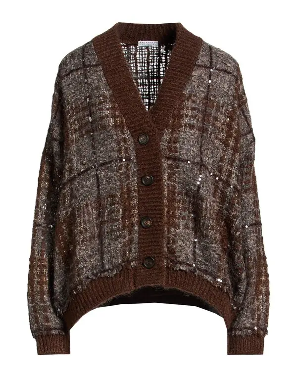 Brunello Cucinelli Sequined Tweed Cardigan