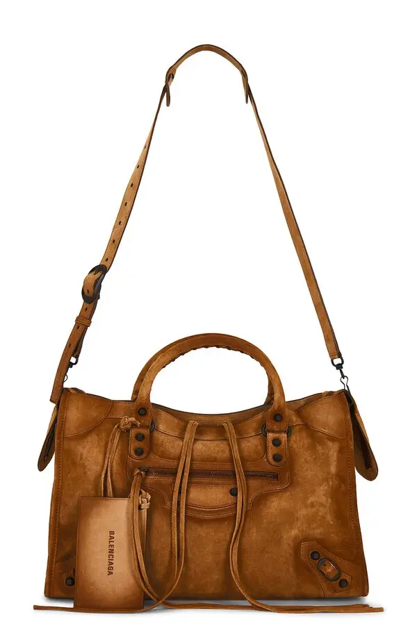 Balenciaga Le City Medium Bag In Brown - Camel