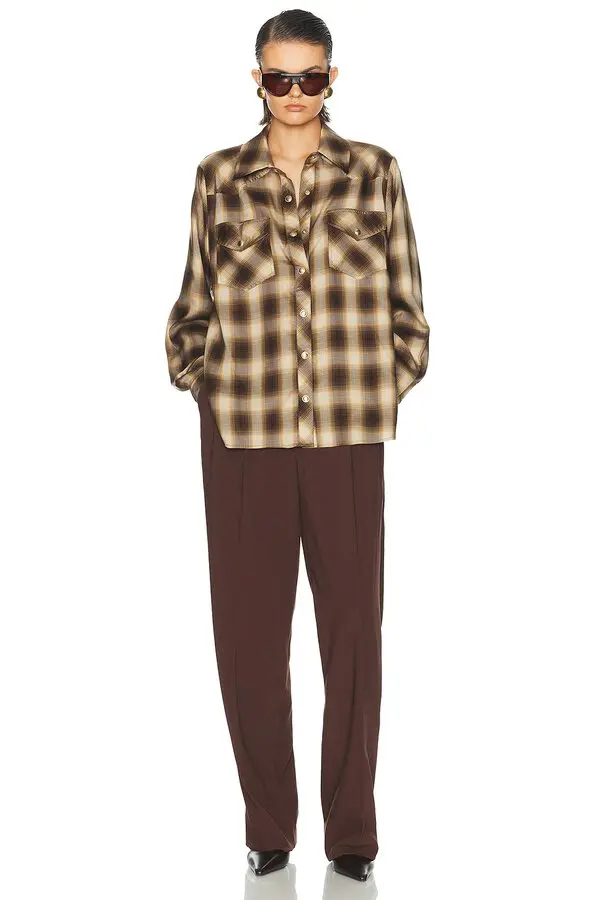Ronny Kobo Tatie Shirt In Brown