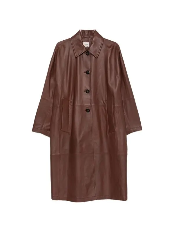 ALYSI Leather Caban Coat