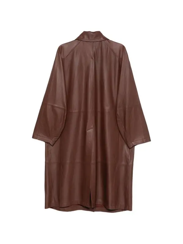 ALYSI Leather Caban Coat