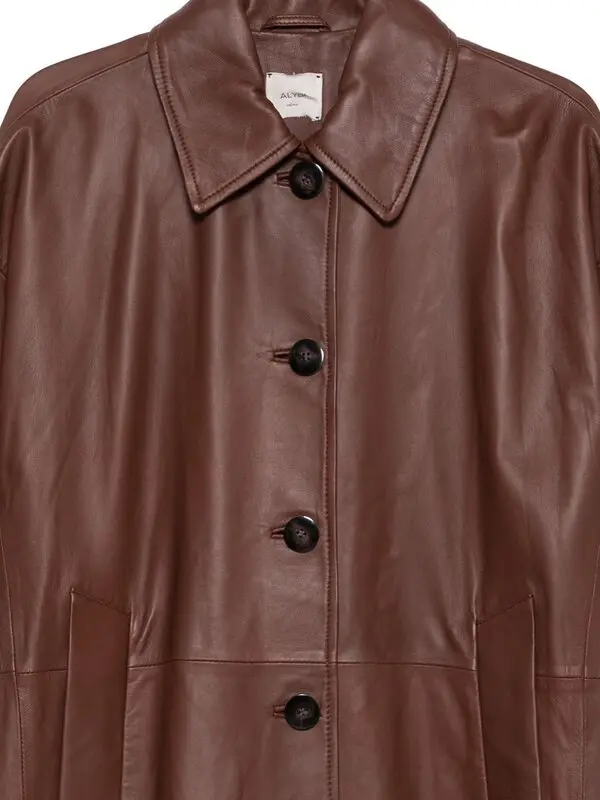 ALYSI Leather Caban Coat