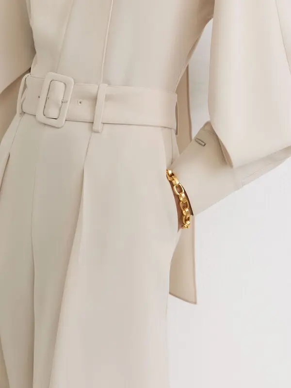 REISS June High-neck Belted Barrel-leg Jumpsuit
