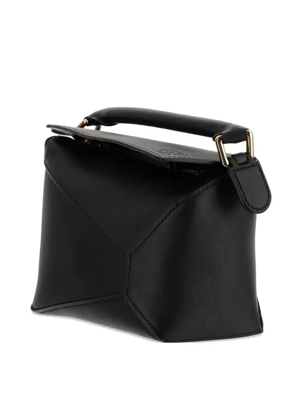 Loewe Puzzle Edge Mini Leather Handbag - Black