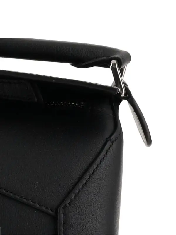 Loewe Puzzle Edge Mini Leather Handbag - Black