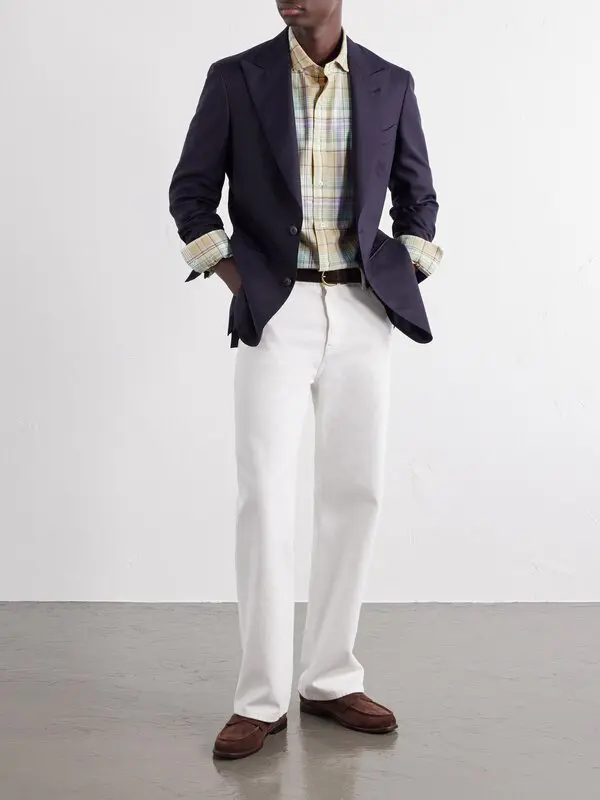 Polo Ralph Lauren Logo-embroidered Checked Cotton-oxford Shirt - Neutrals