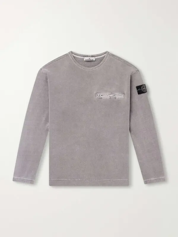 Stone Island Garment-dyed Cotton-fleece Sweatshirt