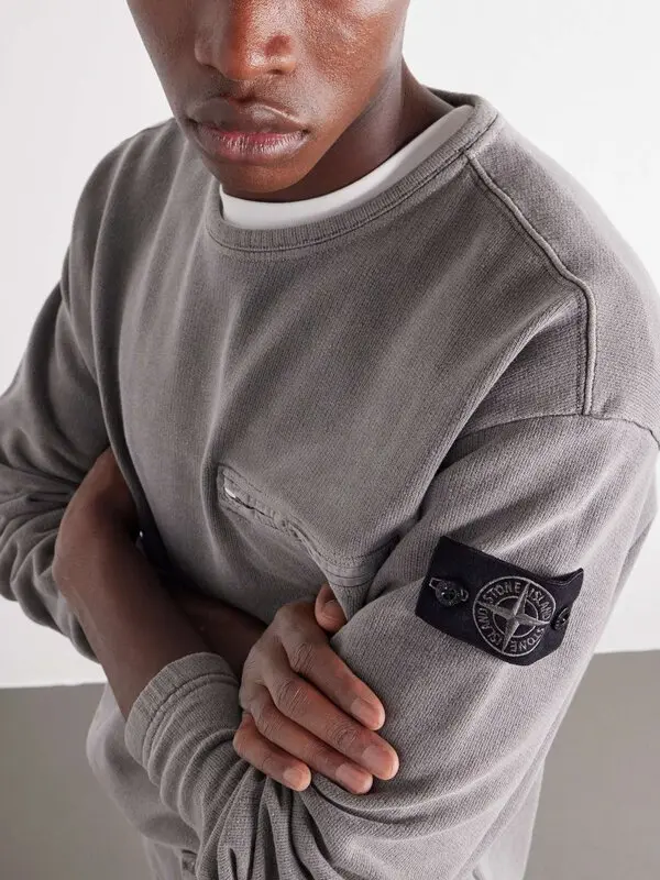 Stone Island Garment-dyed Cotton-fleece Sweatshirt