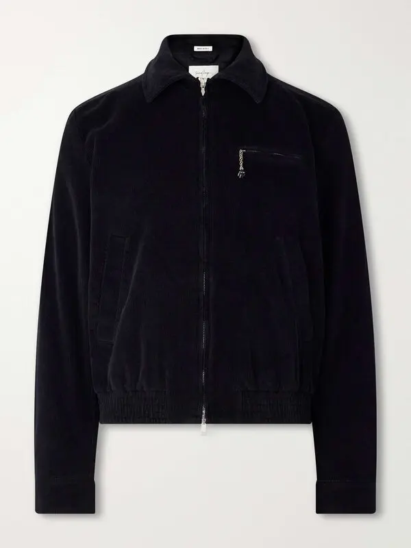SECOND / LAYER Loco Dice Cotton-corduroy Blouson Jacket - Black