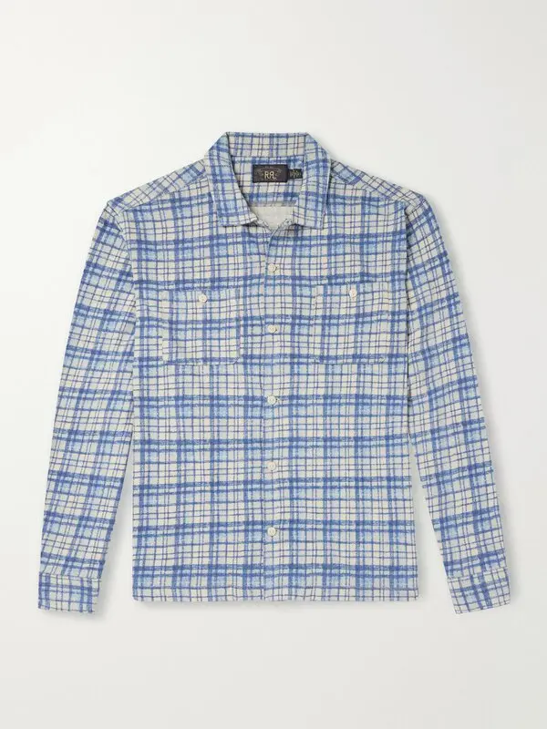 Ralph Lauren Checked Cotton And Linen-blend Shirt