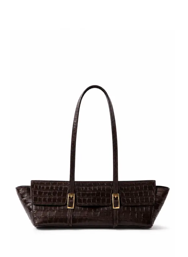 ELLEME Le Bateau Croco Embossed Leather - Dark Brown