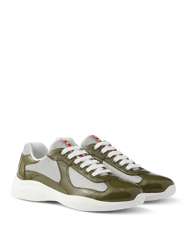 Prada America's Cup Sneakers Patent Leather And Technical Fabric
