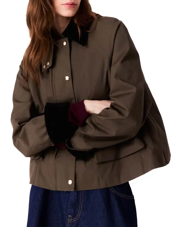 Maje Badagio Cotton Trapeze Jacket