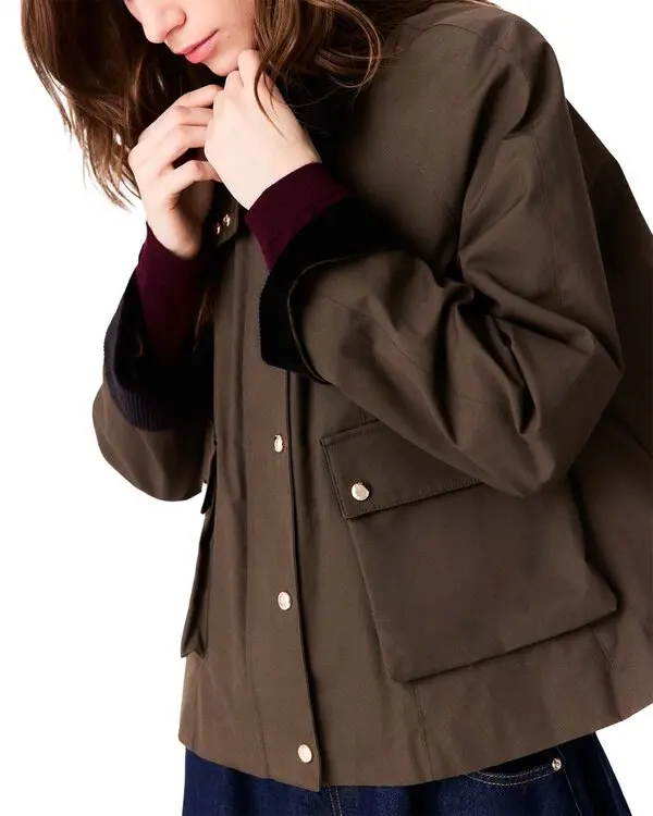 Maje Badagio Cotton Trapeze Jacket