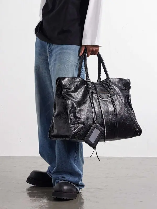 Balenciaga Le City Travel Textured-leather Tote Bag