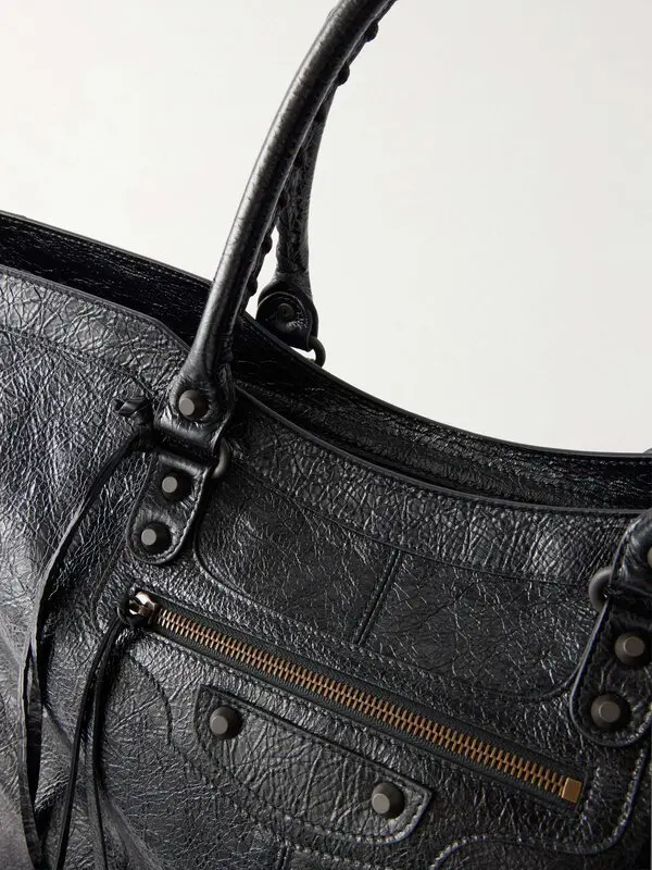 Balenciaga Le City Travel Textured-leather Tote Bag