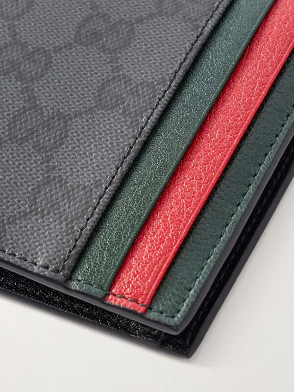 Gucci Web-trimmed Gg Supreme Coated-canvas Billfold Wallet