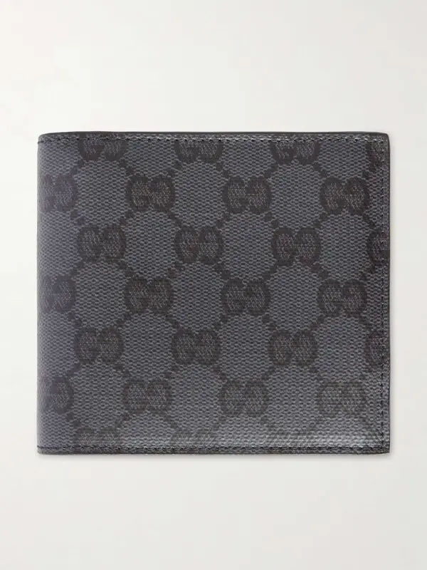 Gucci Web-trimmed Gg Supreme Coated-canvas Billfold Wallet